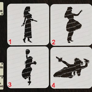 Hawaiian Hula Girl Stencil, Custom Stencil, Any Font, Any Design, Any ...