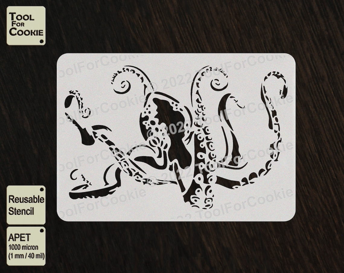 Octopus Stencil Fish Stencil Custom Stencil - Etsy