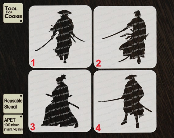 Samurai Warrior Stencil | Etsy