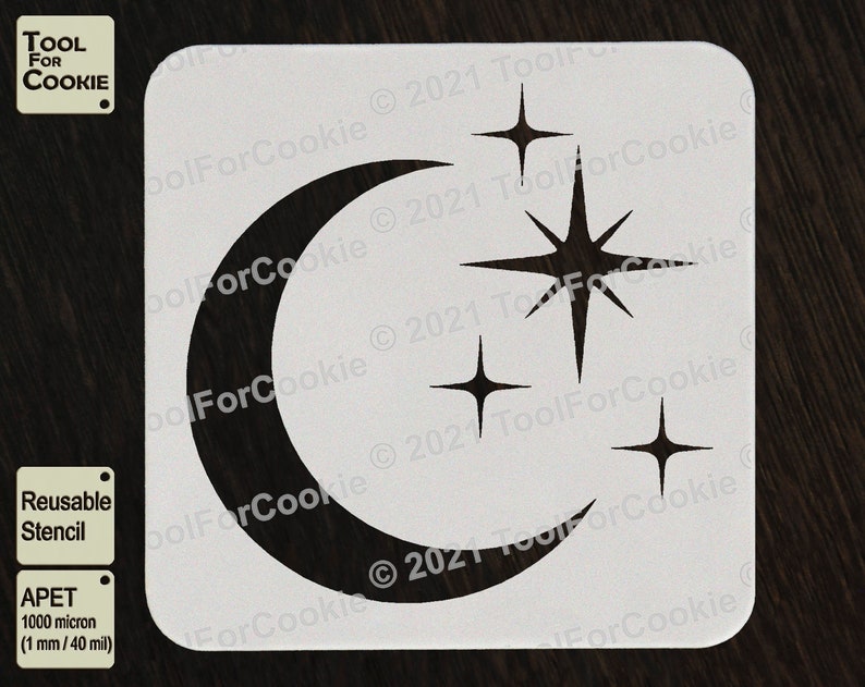Moon Stencil Star Burst Stencil Moon Pattern Stencil - Etsy