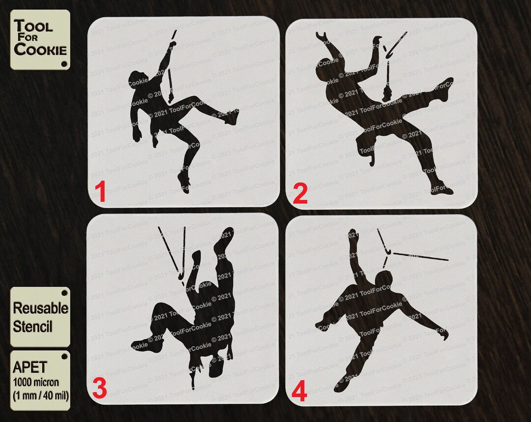 Rock Climbing Stencil, Climber Stencil - Etsy
