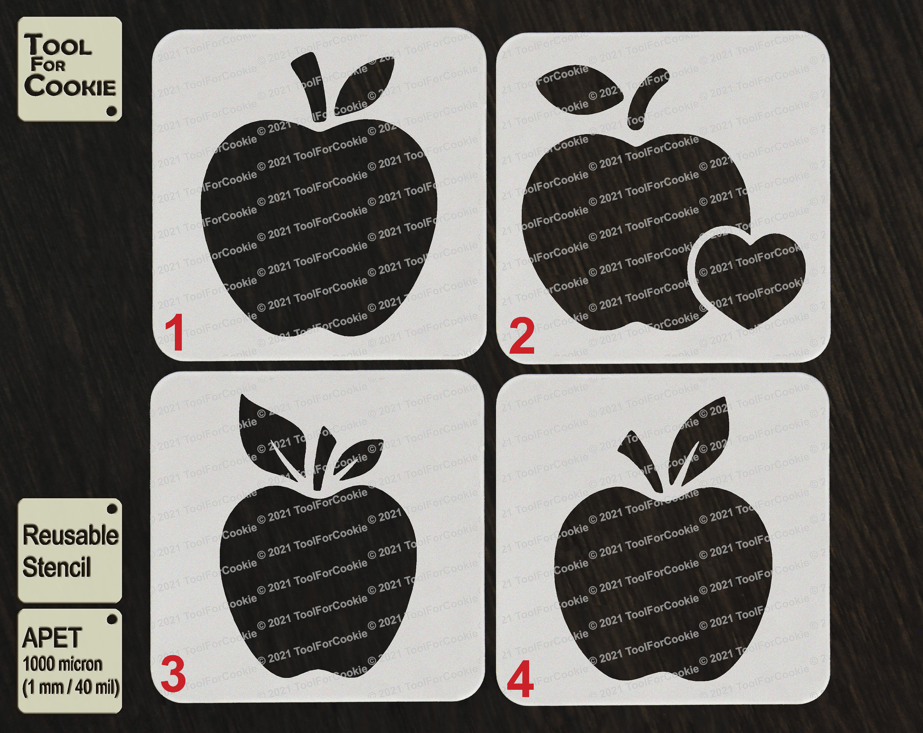 Apple Stencil - Etsy