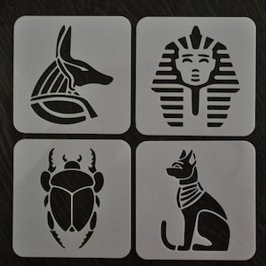 Egyptian Symbols Stencil, Scarab Stencil, Eye of Ra Stencil, Ankh ...