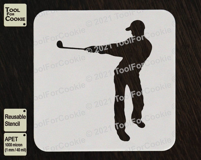 Golfer Stencil Golf Stencil - Etsy