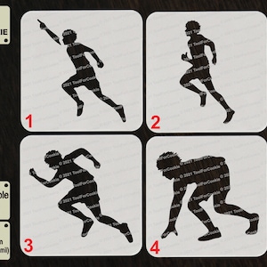 Athletes Stencil, Running Men Stencil - Etsy