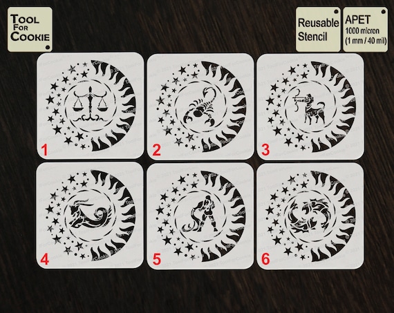 Zodiac Stencil Astrology Signs Zodiac Sign Bundle Astrology | Etsy