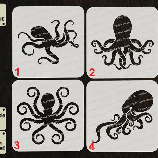 Octopus Stencil - Etsy