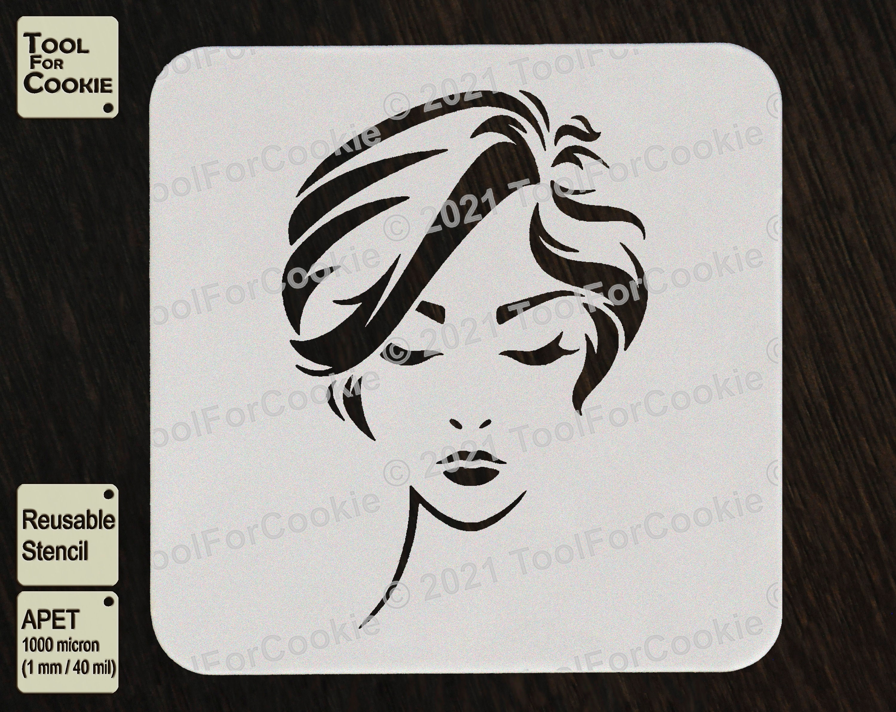 Women Stencil, Woman's Face Stencil, Custom Stencil, Any Font, Any ...
