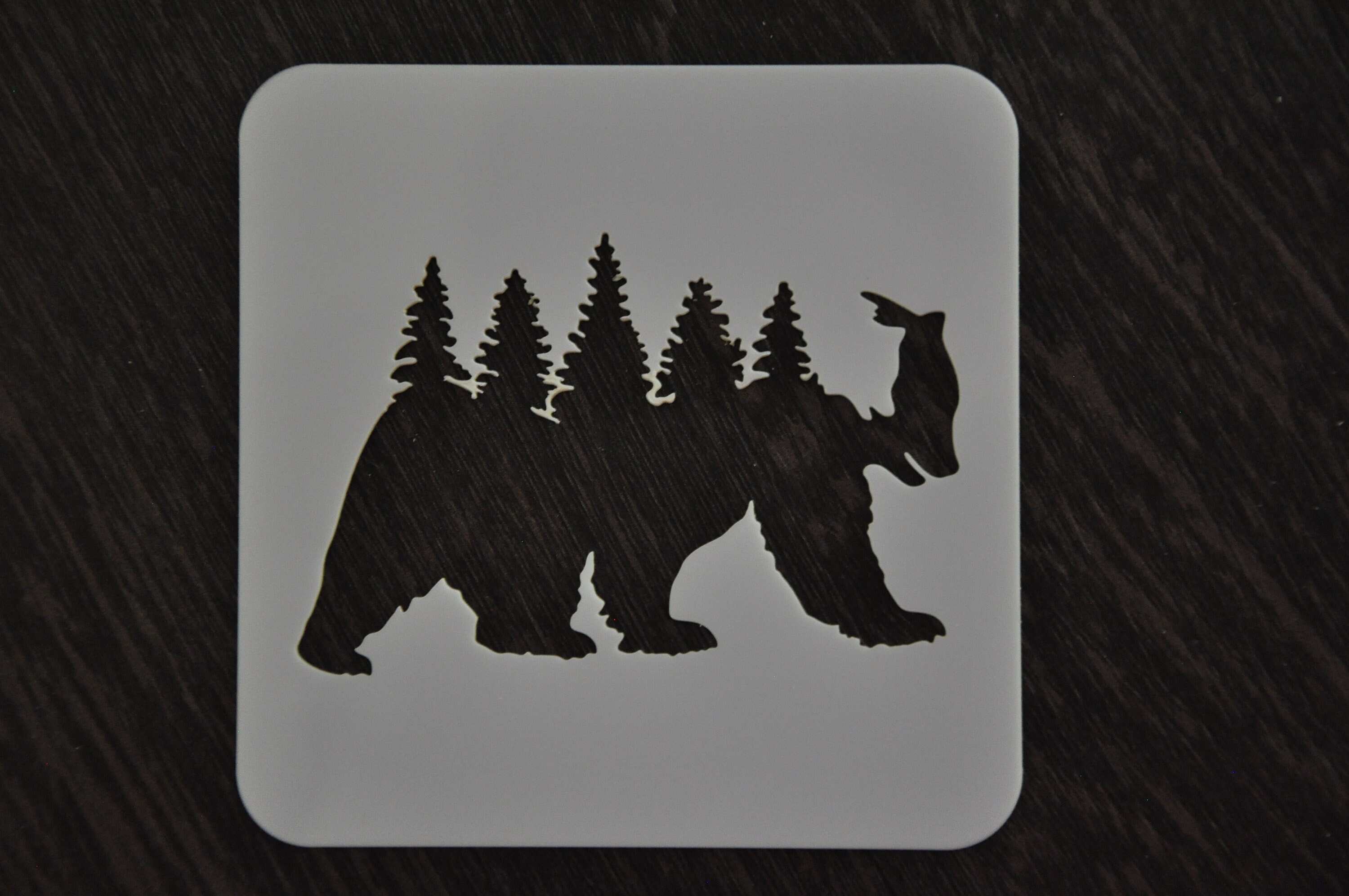 Forest Bear Stencil, Bear Stencil, Custom Stencil, Any Font, Any Design ...