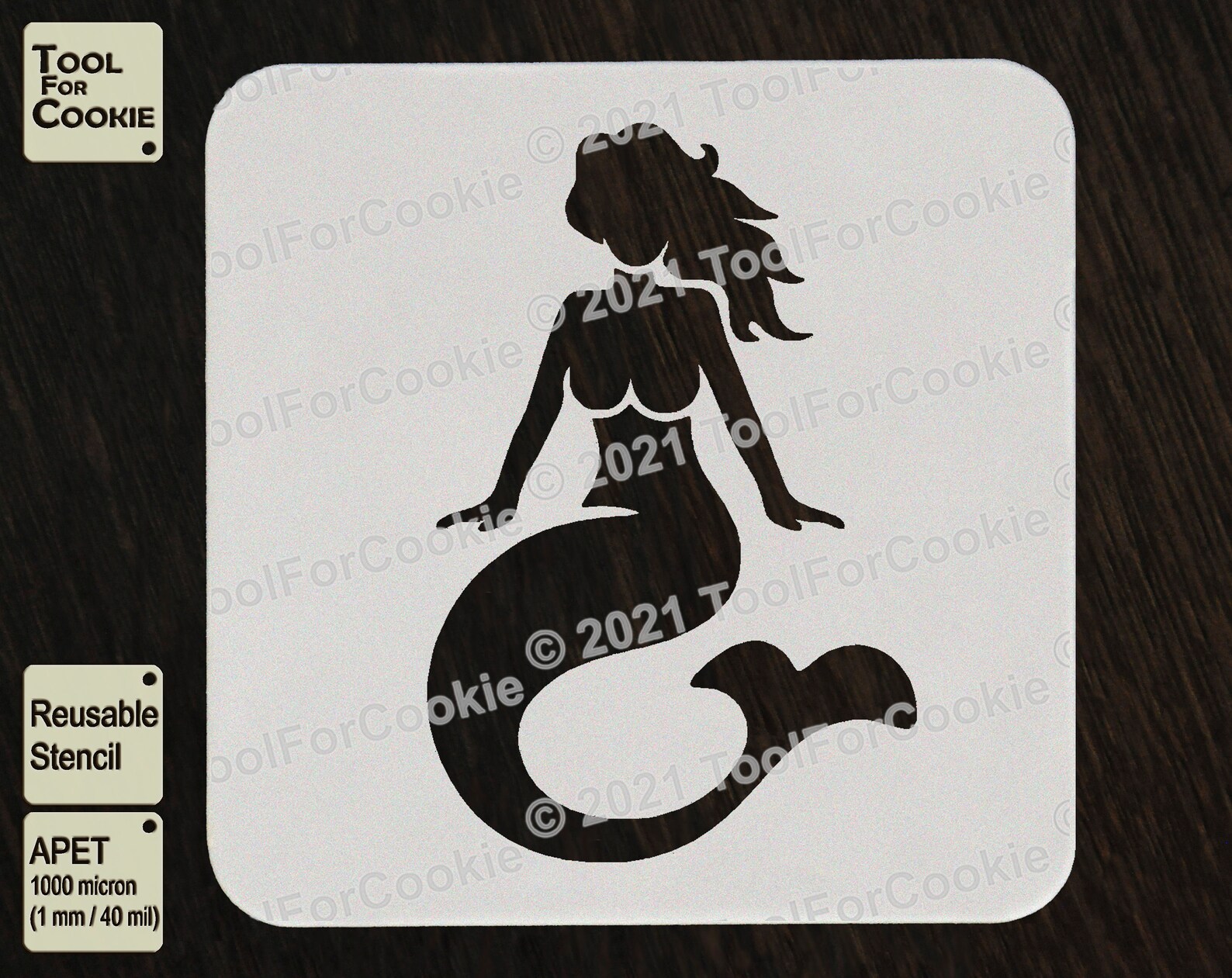 Mermaid Stencil Mermaid Template - Etsy