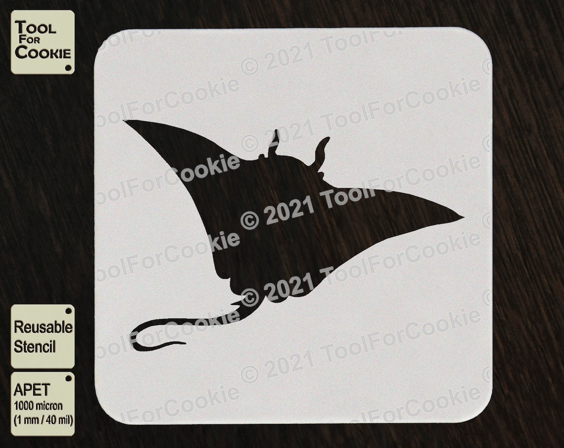Devil Fish Stencil Devil Ray Stencil | Etsy