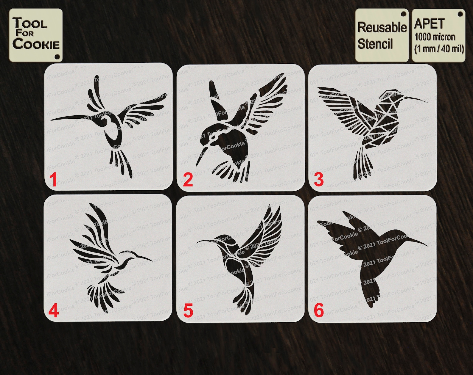 Hummingbird Stencil, Tribal Bird Stencil, Custom Stencil, Any Font, Any ...