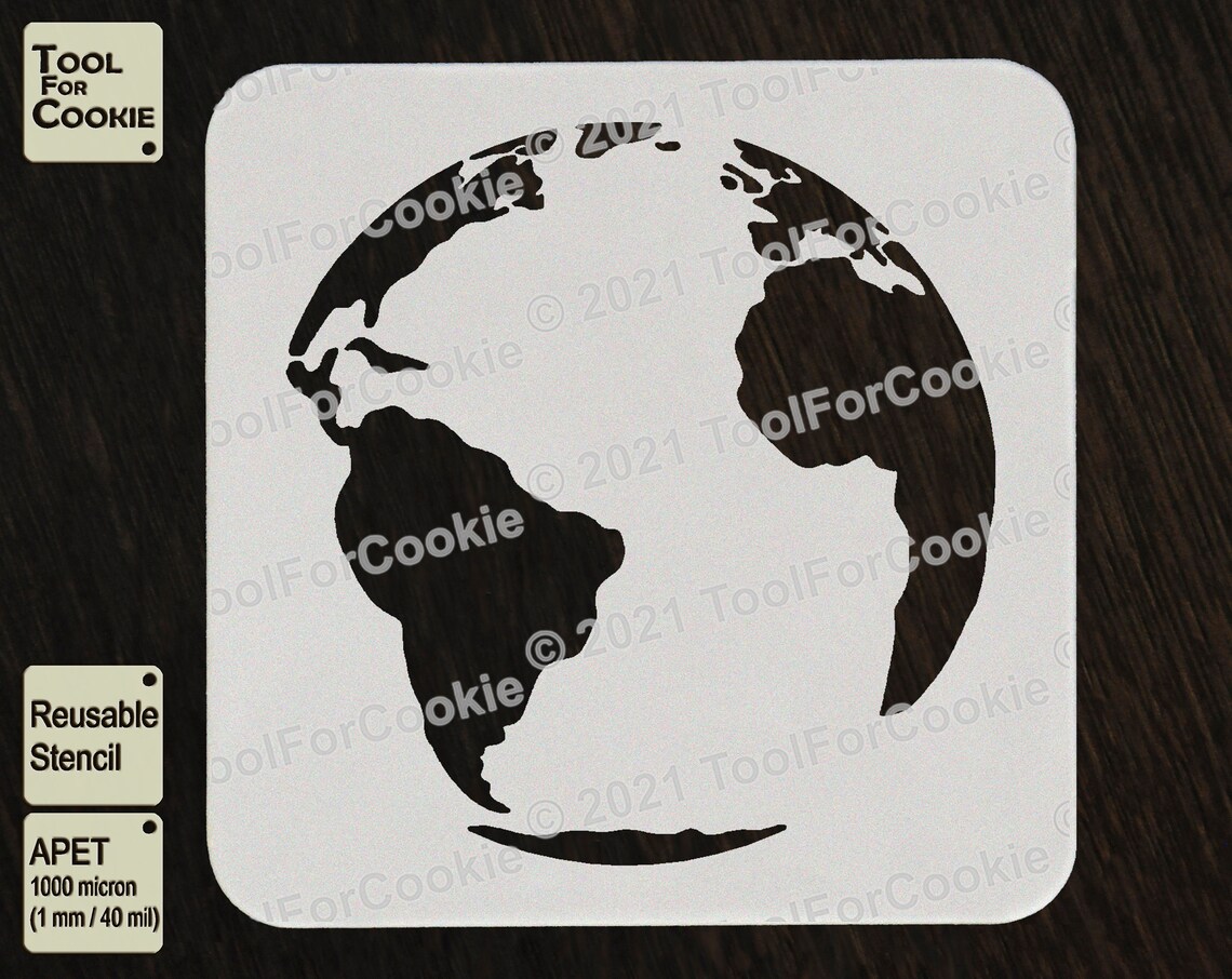 Stencil Planet Earth Custom Stencil Any Font Any Design | Etsy