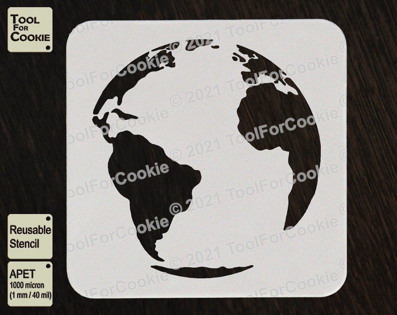 Stencil Planet Earth Custom Stencil Any Font Any Design | Etsy