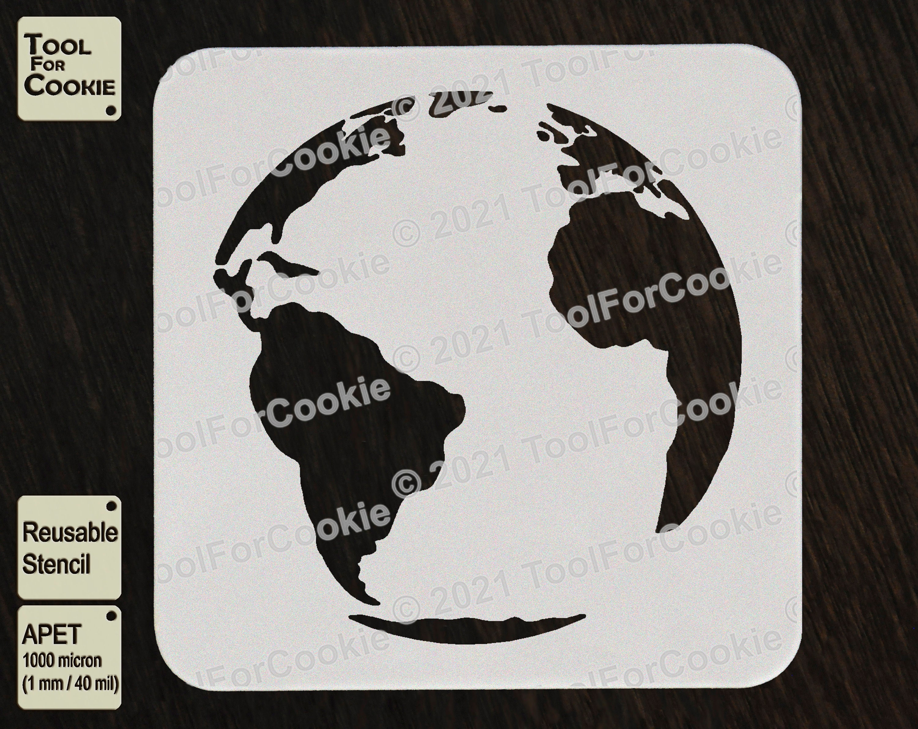 Stencil Planet Earth Custom Stencil Any Font Any Design | Etsy