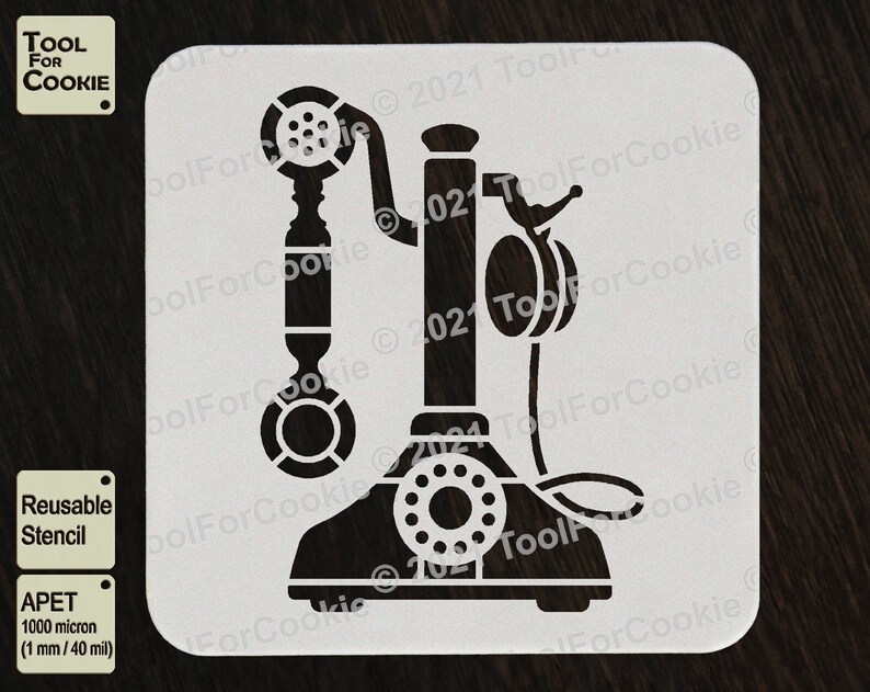 Retro Phone Stencil | Etsy