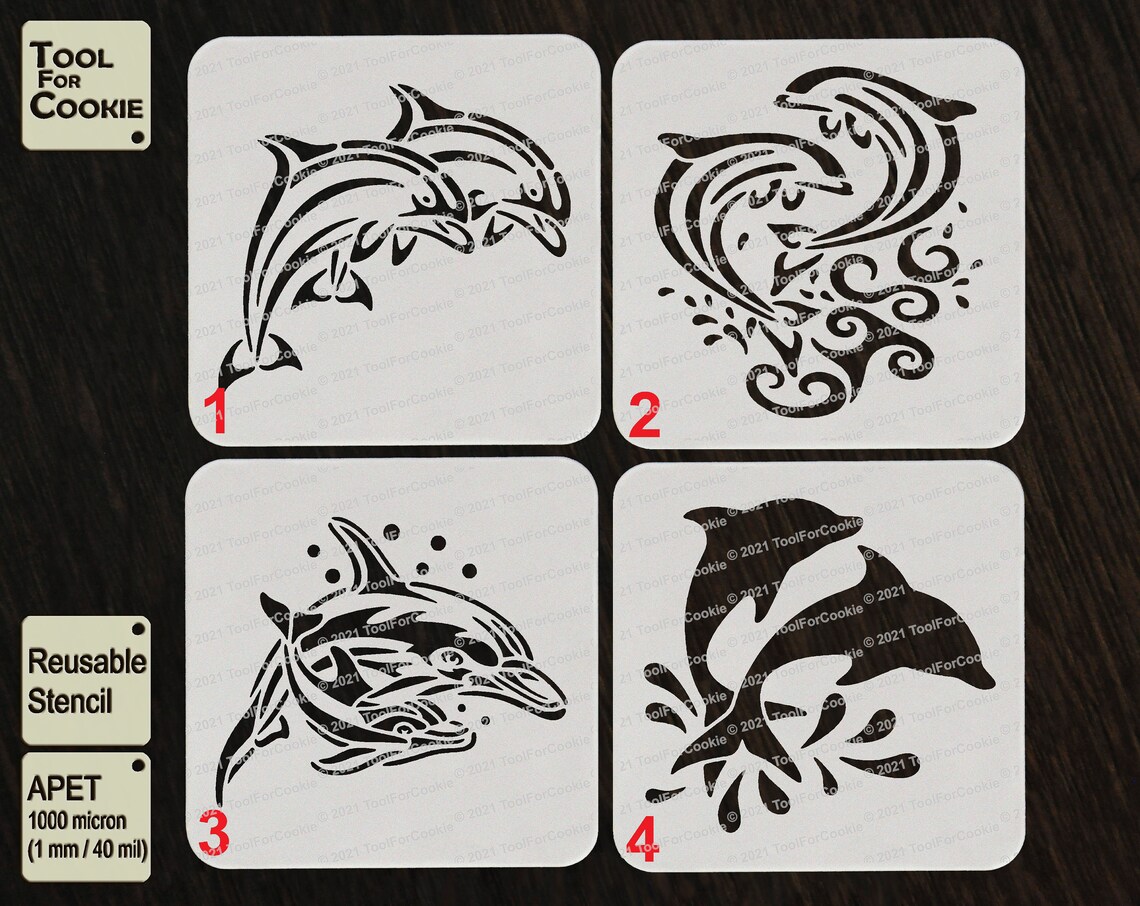 Dolphin Stencil Animal Stencil Fish Stencil Custom Stencil - Etsy