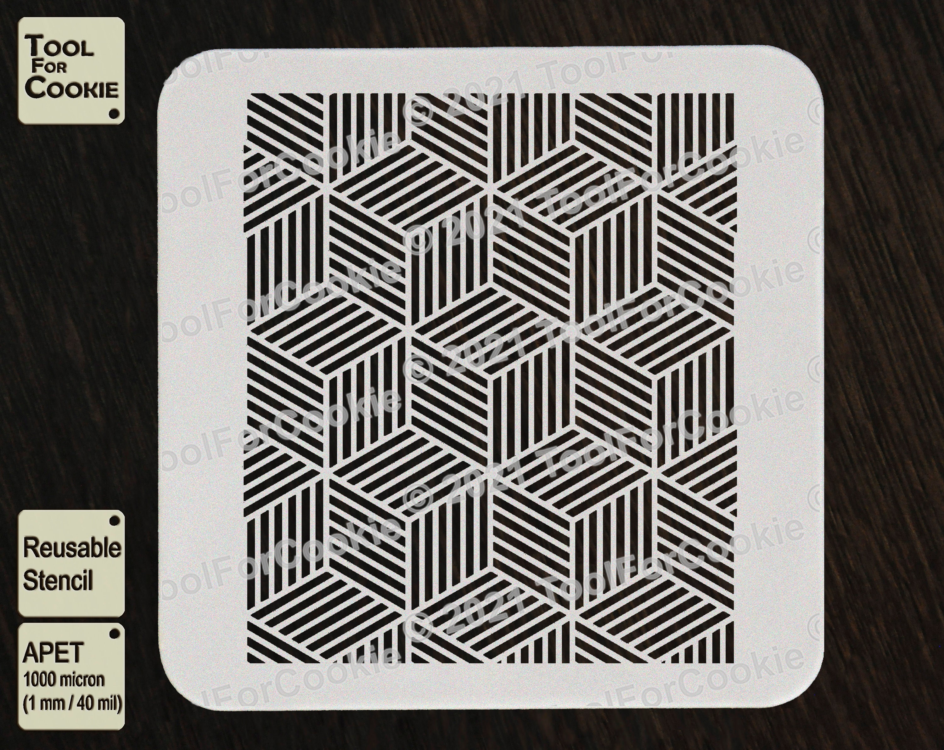 Decorative Hexagon Pattern Stencil - Etsy