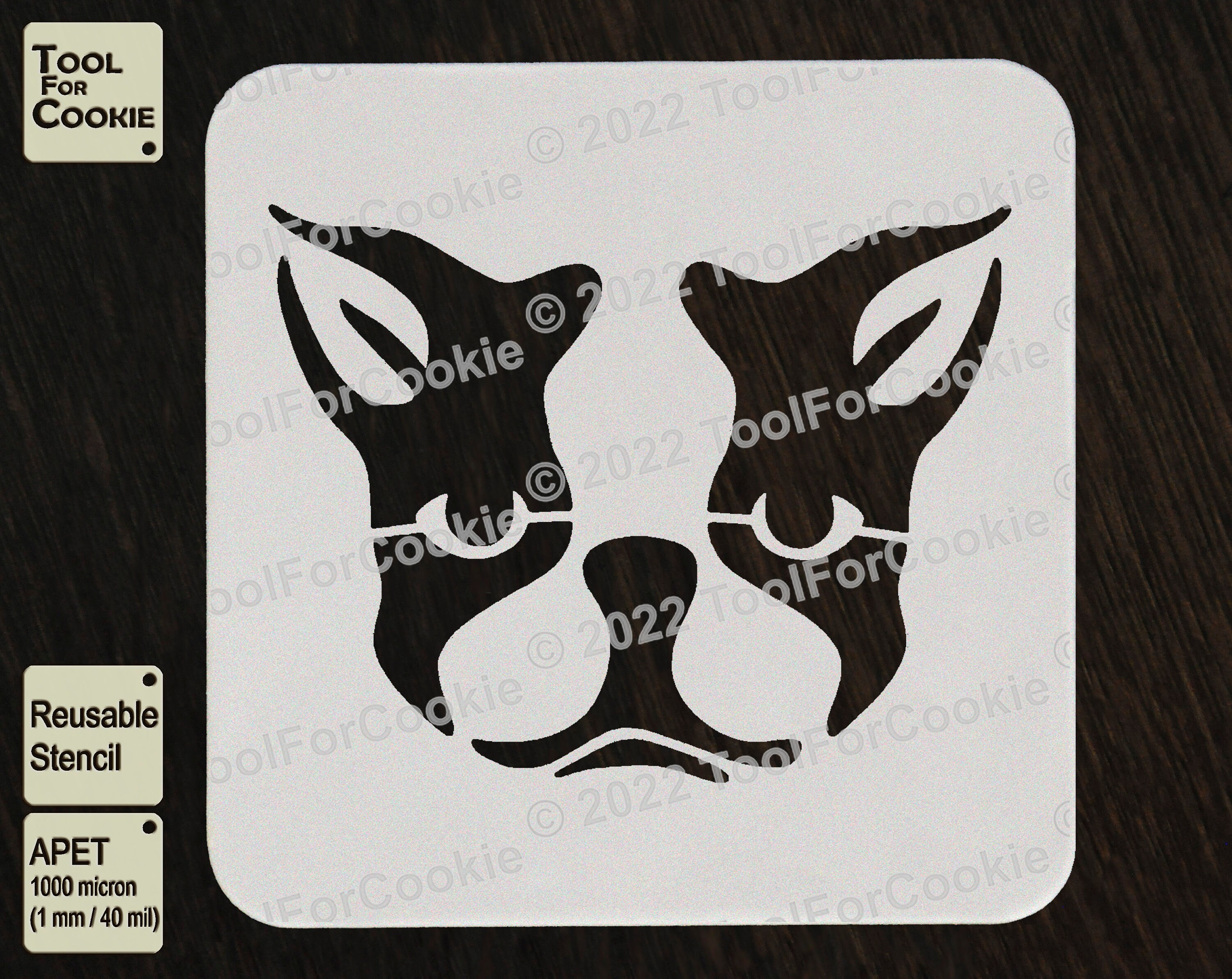 Boston Terrier Dog Stencil - Etsy