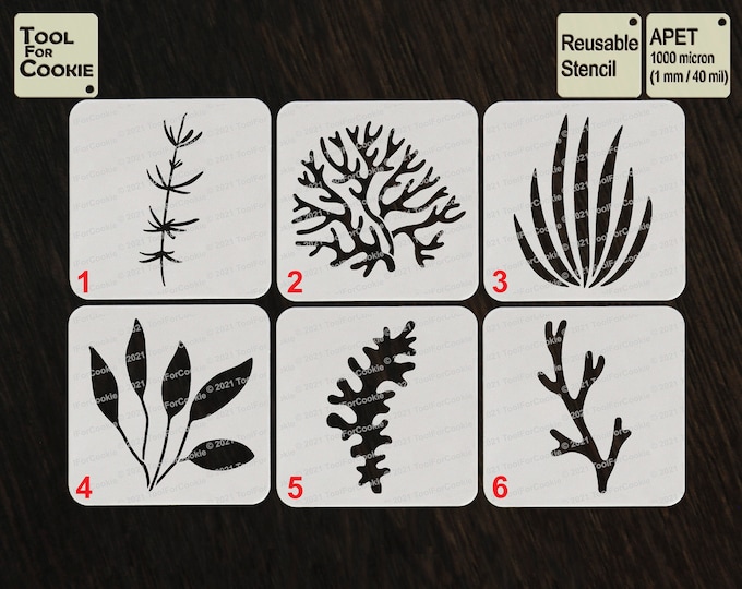 Coral Stencil Large Coral Stencils, Ocean Stencil, Coral Stencils ...