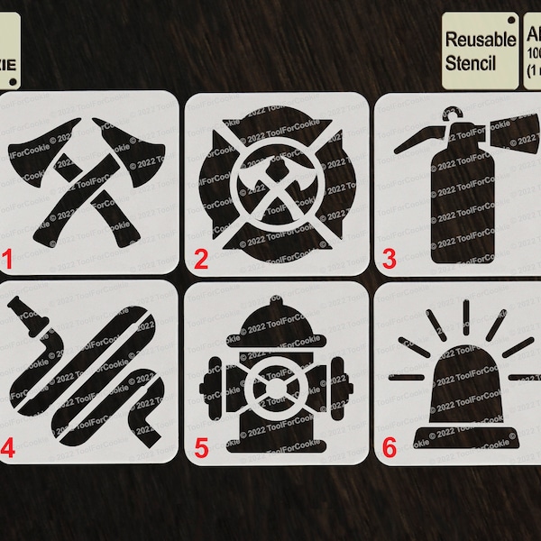 Firefighter Stencil - Etsy