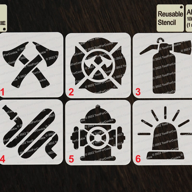 Firefighter Stencil - Etsy