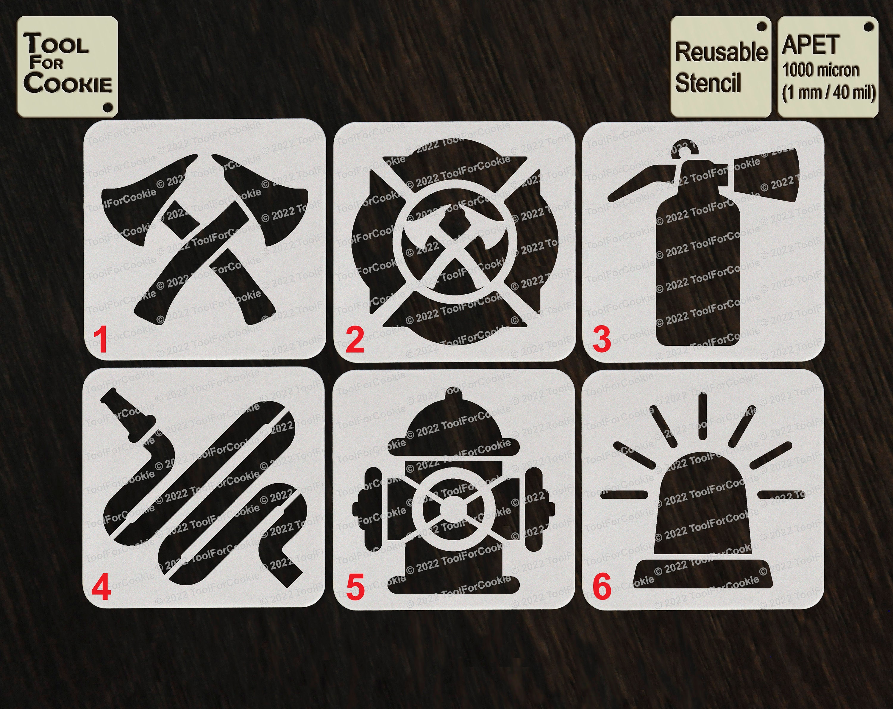 Firefighter Symbols Stencil - Etsy