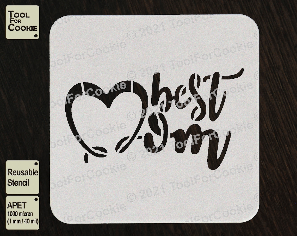 Best Mom Stencil - Etsy