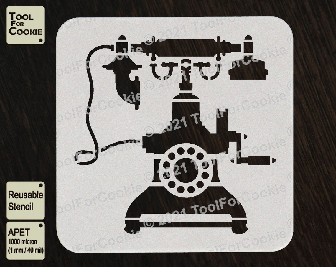 Retro Phone Stencil - Etsy