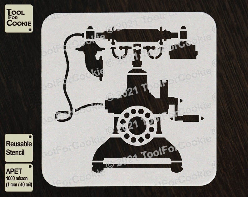 Retro Phone Stencil - Etsy