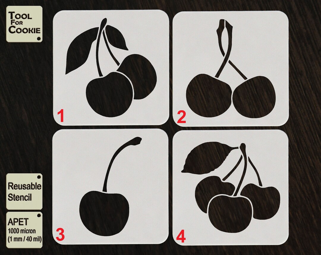 Cherry Stencil, Cherry Berry Stencil - Etsy