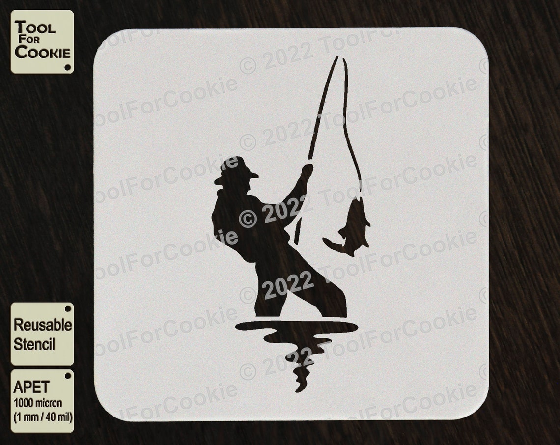 Fisherman Stencil - Etsy