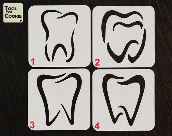 Tooth-shaped stencil Dentist stencil | Etsy