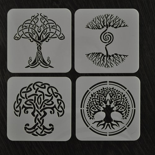 Celtic Tree of Life Stencil Custom Stencil Any Font Any | Etsy