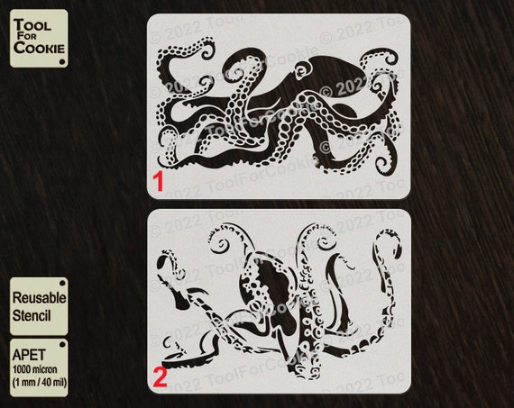 Octopus Stencil Fish Stencil Custom Stencil - Etsy