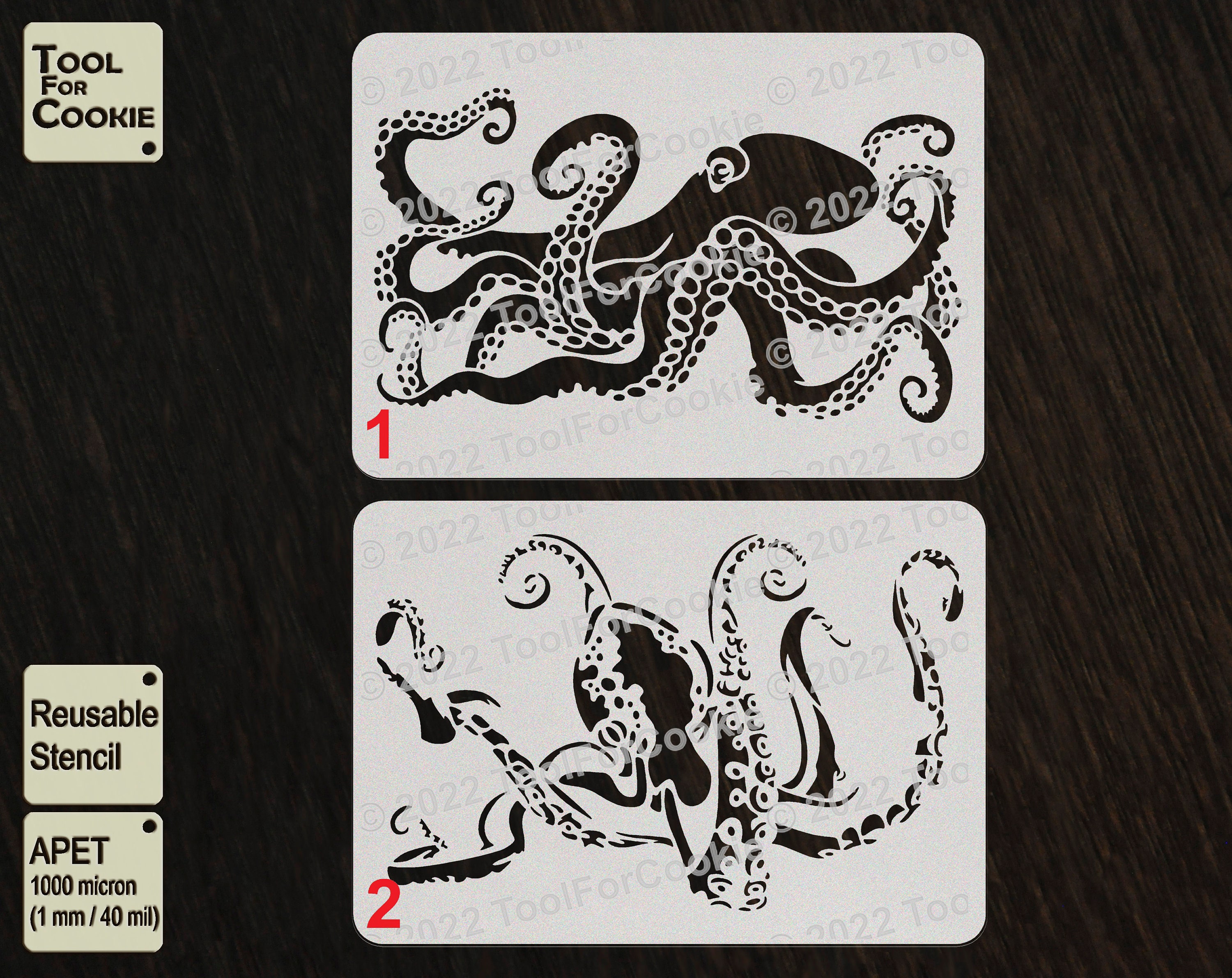 Octopus Stencil Fish Stencil Custom Stencil - Etsy