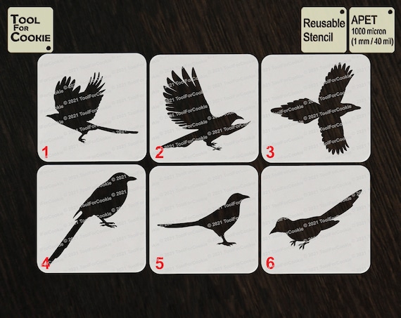 Magpie Stencil | Etsy