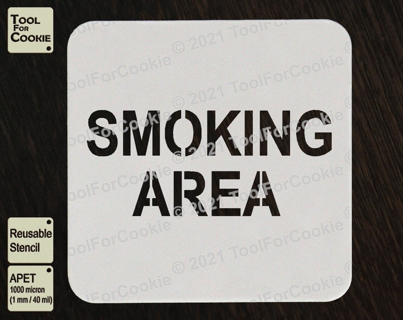 Smoking Area Stencil - Etsy