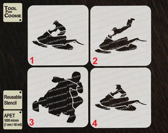 Snowmobiling Stencil | Etsy