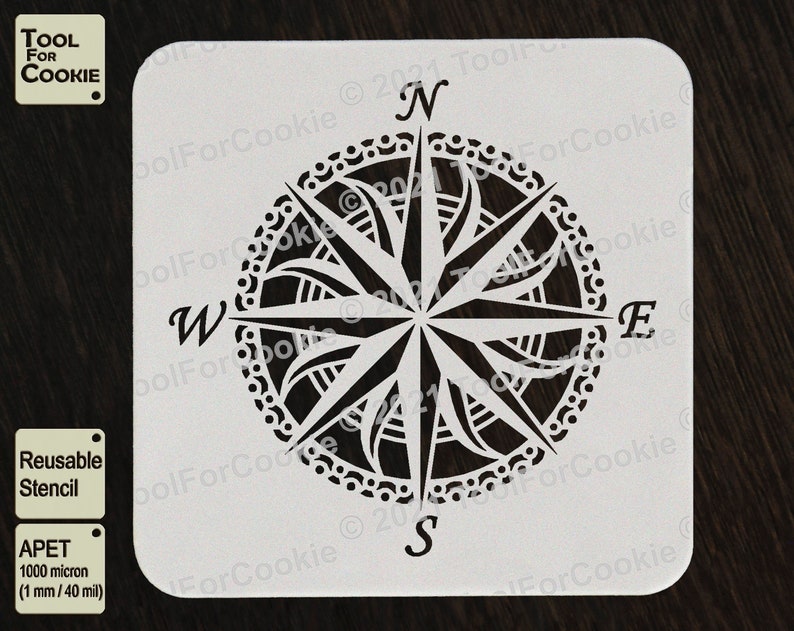 Compass Stencil | Etsy