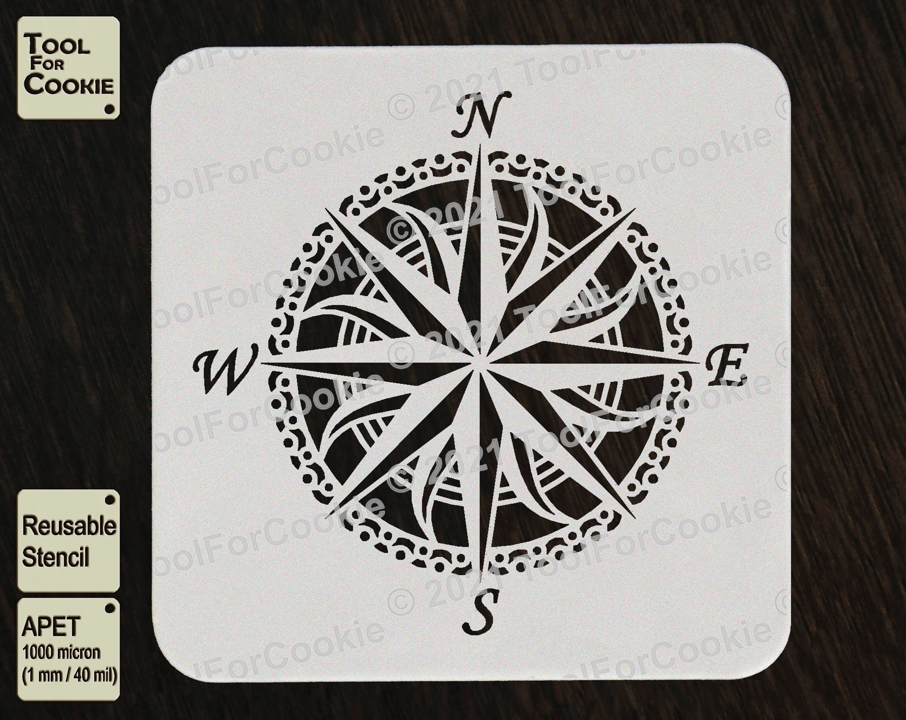 Compass Stencil | Etsy