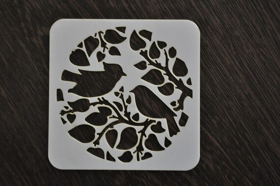 Birds on a tree Stencil Custom Stencil Any Font Any Design | Etsy