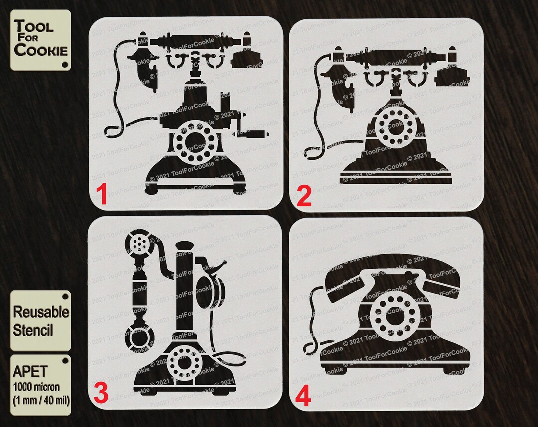 Retro Phone Stencil - Etsy
