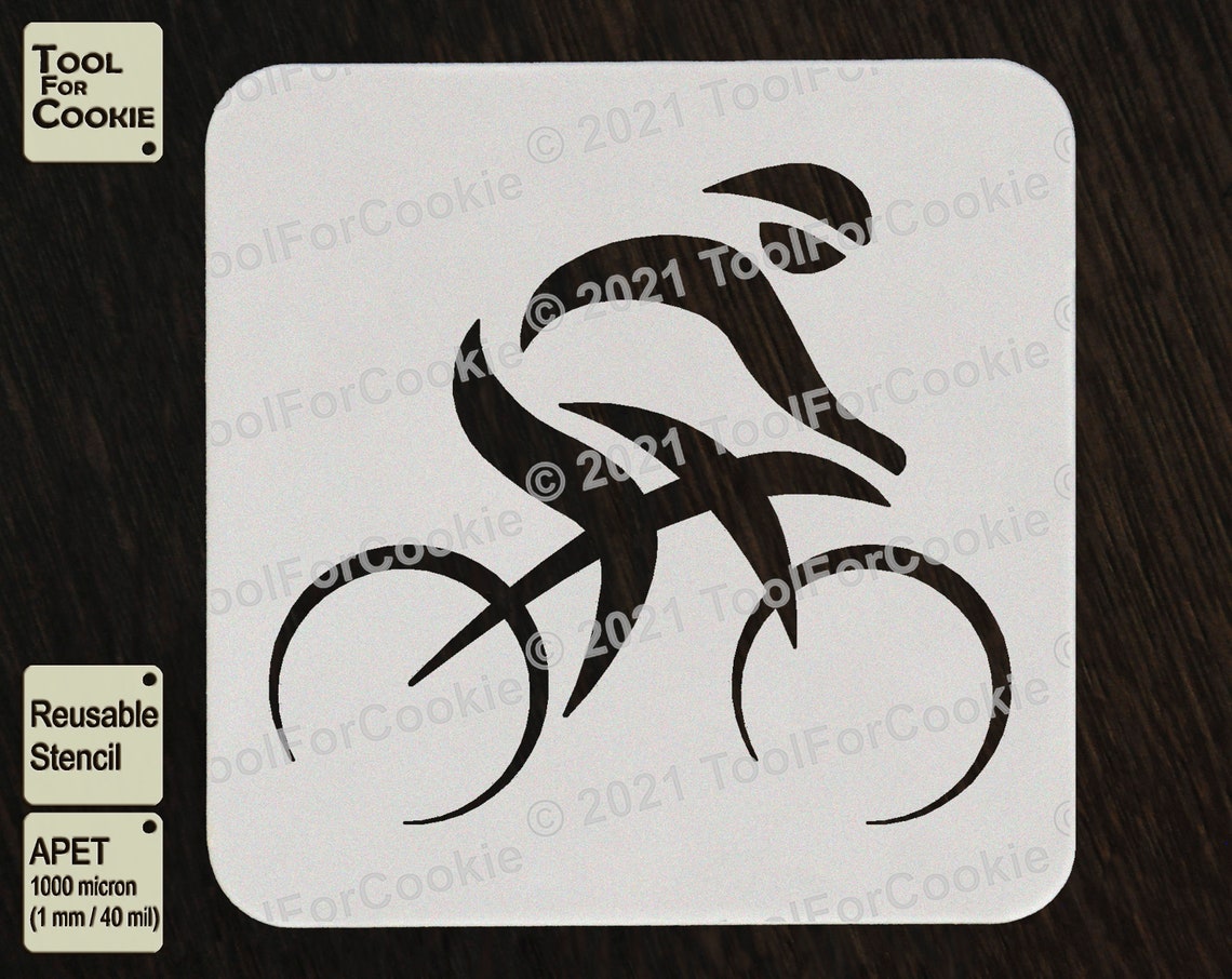 Cyclist Stencil Bike Stencil - Etsy