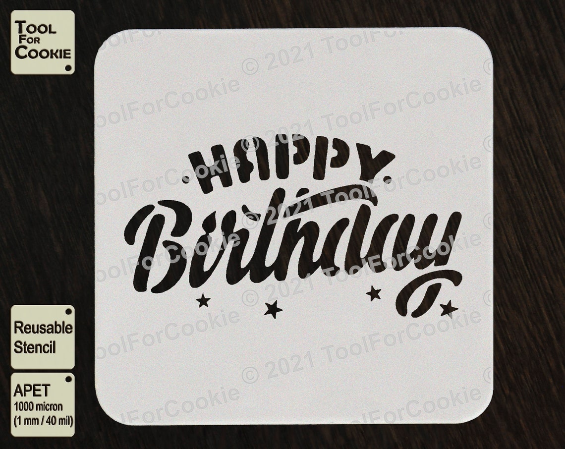 Happy Birthday Stencil | Etsy