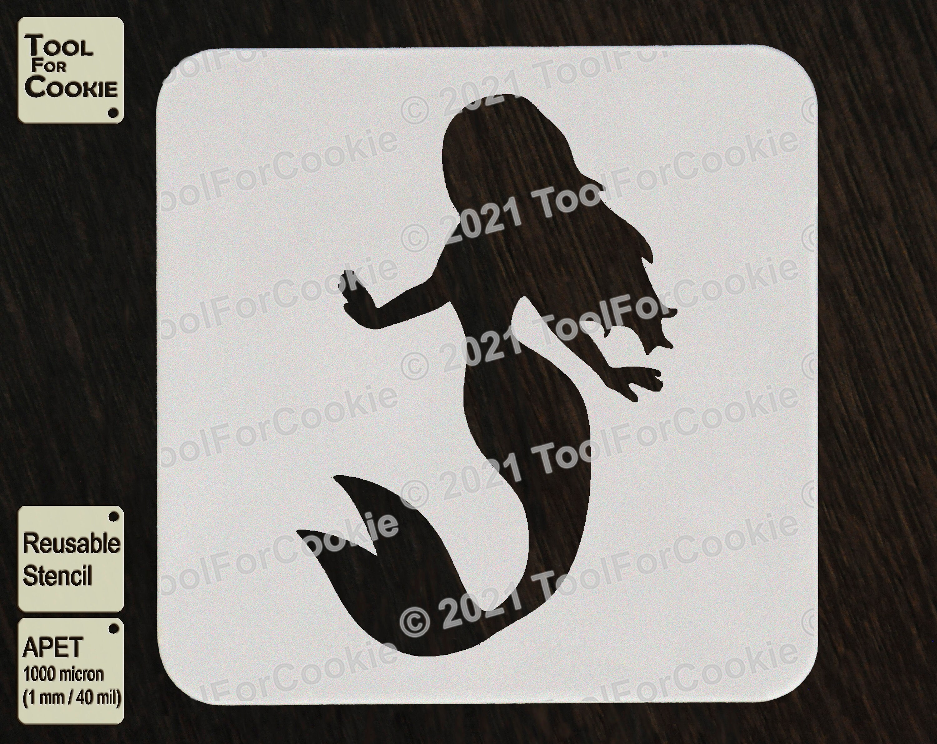 Mermaid Stencil Mermaid Template - Etsy