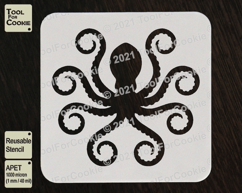Octopus Stencil Fich Stencil Custom Stencil Any Font Any | Etsy