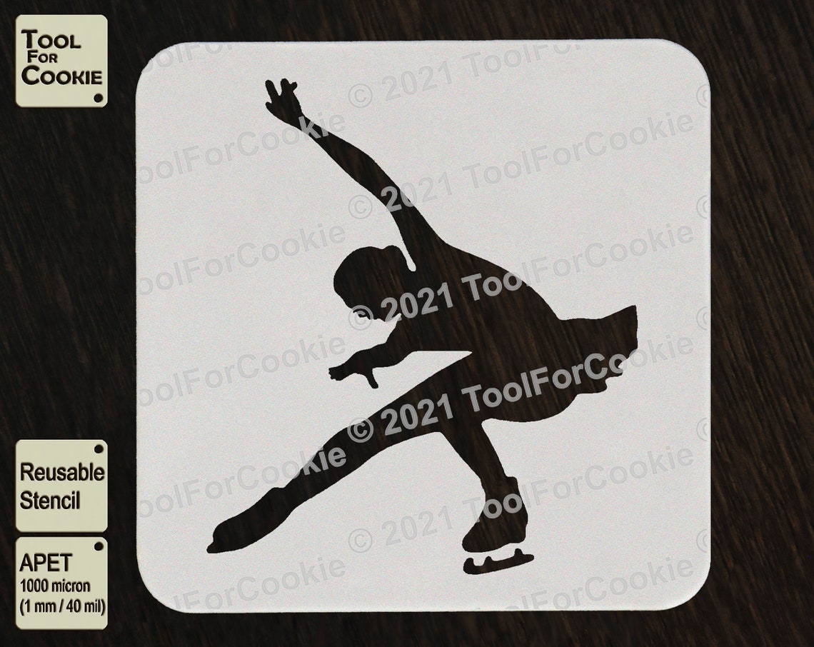 Skater Stencil, Figure Skating Stencil - Etsy