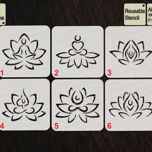 Lotus Flower Stencil Custom Stencil Flower Stencil - Etsy
