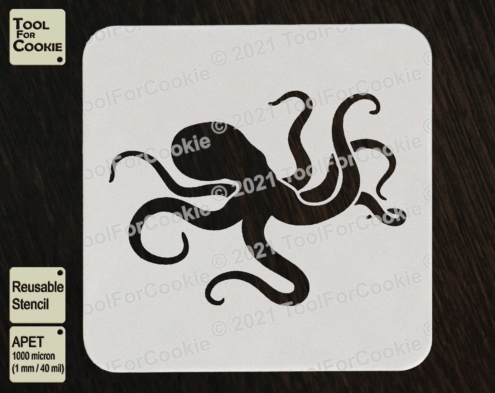 Octopus Stencil Fich Stencil Custom Stencil Any Font Any | Etsy